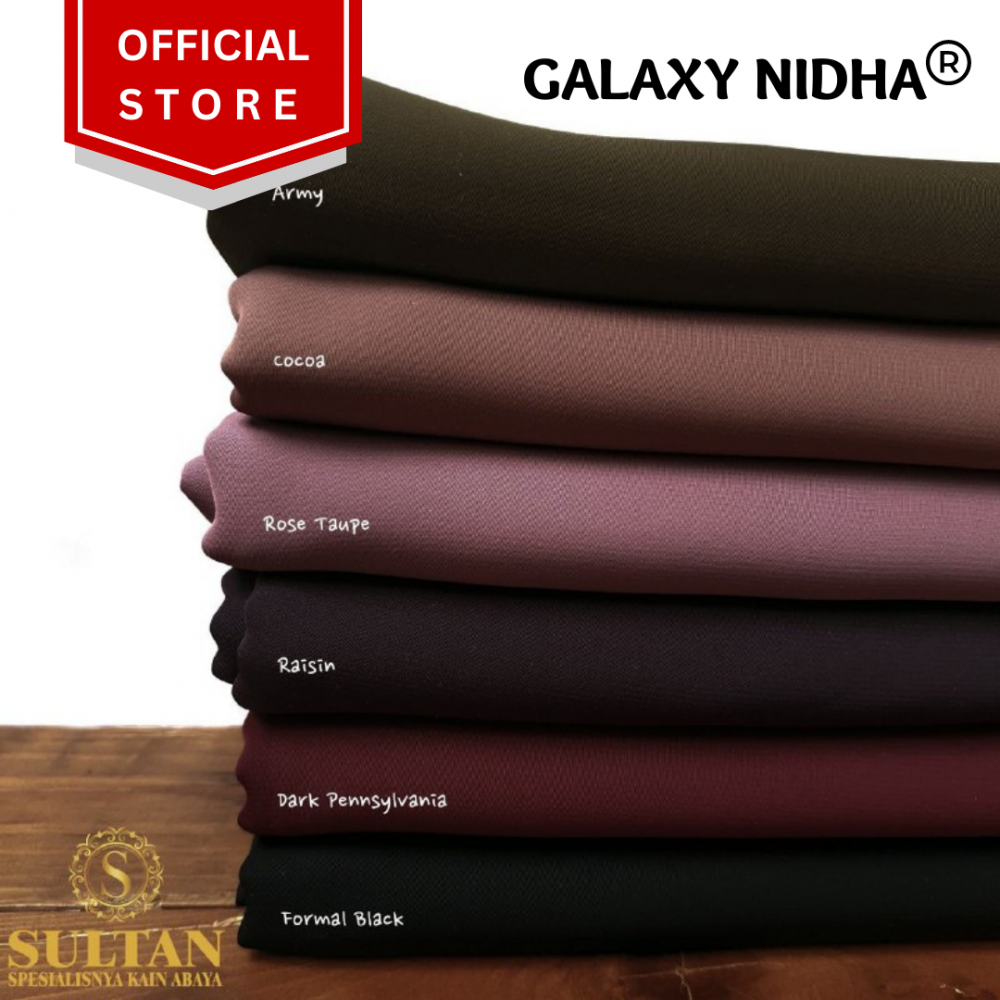 Kain Abaya merek Galaxy NidhaFormal Jet Black Sultan