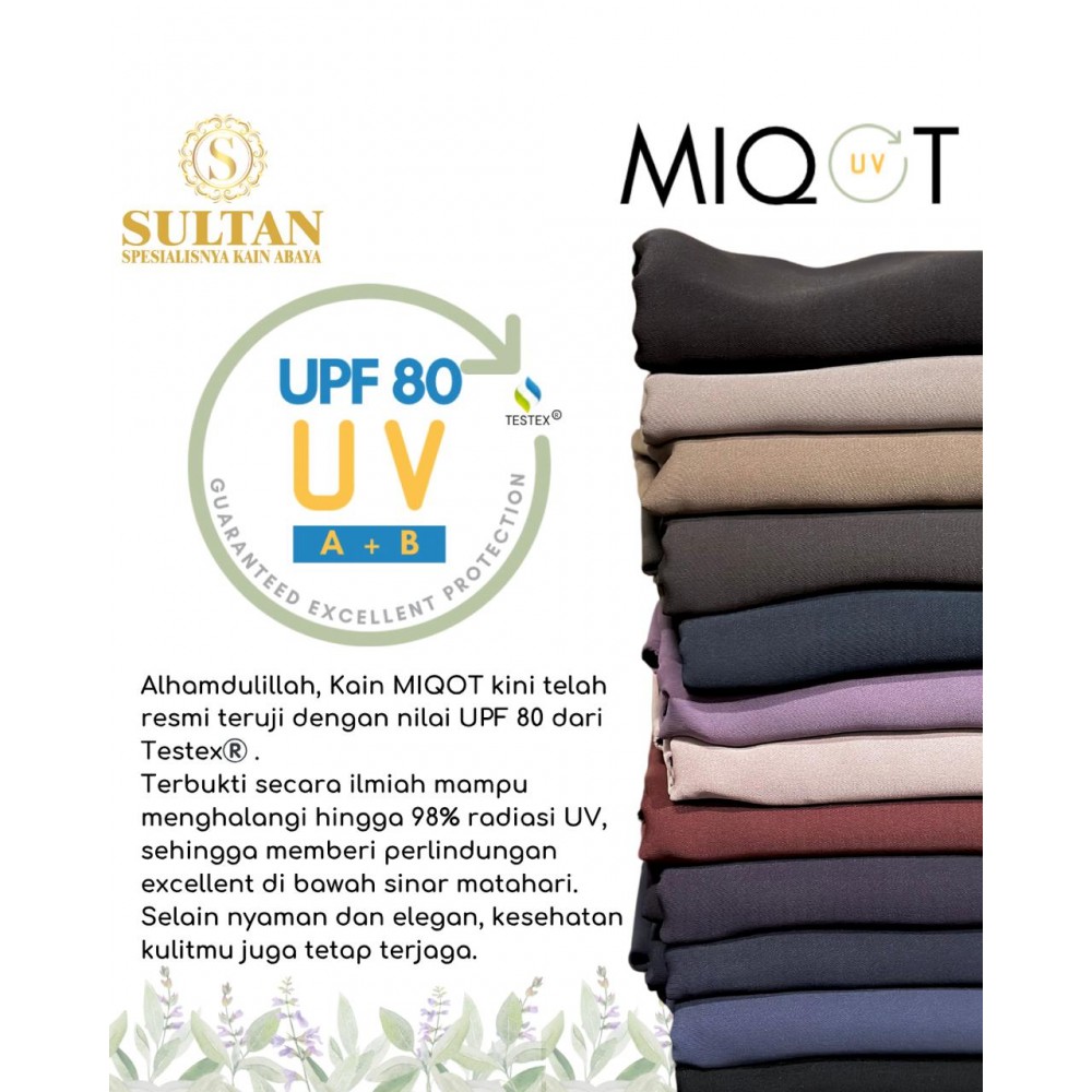Miqot UPF 80 kain anti UV Bahan Abaya Thobe untuk Umroh dan Haji