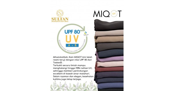 Miqot UPF 80 kain anti UV Bahan Abaya Thobe untuk Umroh dan Haji